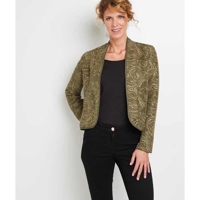 GRAIN DE MALICE - Veste jacquard femme Kaki - Cdiscount Prêt-à-Porter