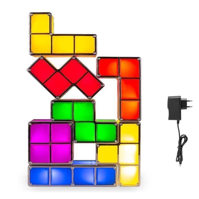 Gift-7 PIÈCES Lampe Tetris Empilable LED Veilleuse Tetris Puzzle ...