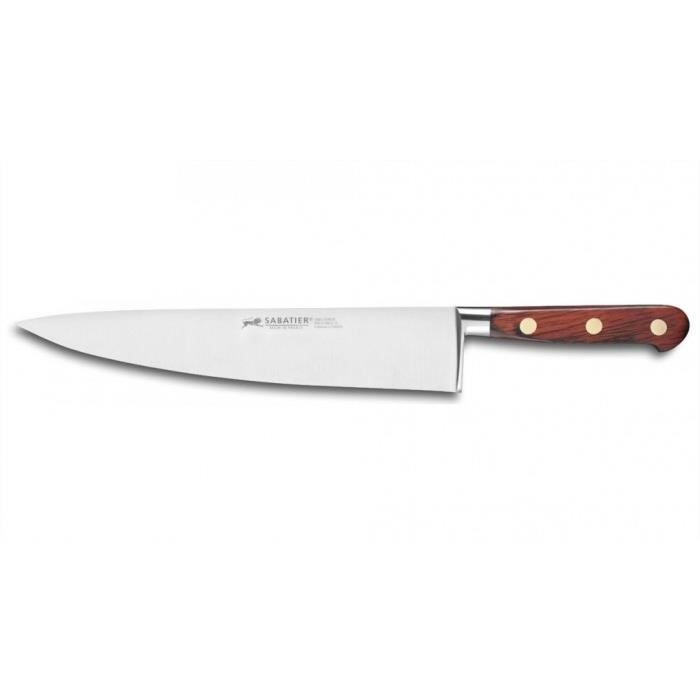 Couteau de chef - SABATIER - Saveur - Lame forgée 20cm - Manche en bois ...