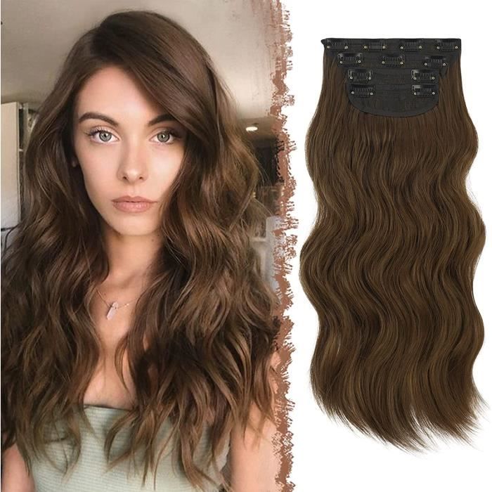 FESHFEN Extension a Clip Cheveux Naturel, 50 cm Extension Cheveux ...