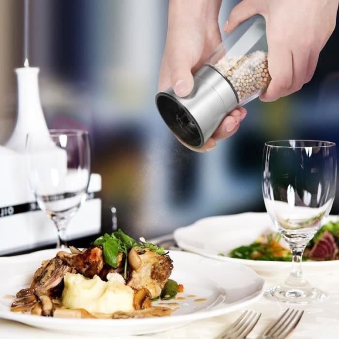 MORTIER - PILON - BROYEUR MANUEL Moulin à poivre et sel manuel Salière ...