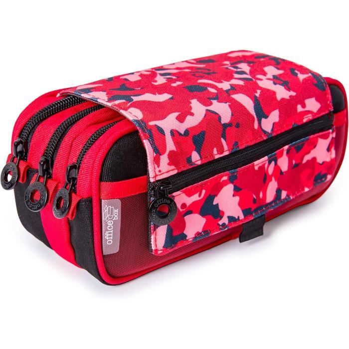 Trousse Scolaire Triple Avec Grandes Poches Intérieures Et Fermeture ...