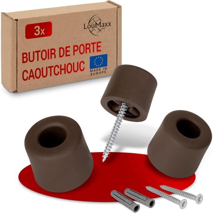 Loumaxx Butoir De Porte Sol À Visser En Caoutchouc - Lot De 3 En Brun ...