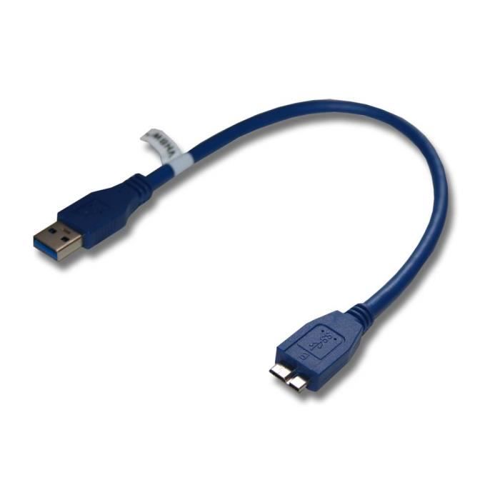 Vhbw Câble micro-B USB (USB-A vers micro USB 3.0) compatible avec ...