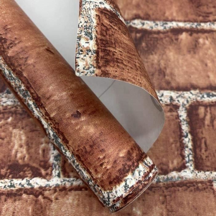 Papier peint,Red Brick-3mx45cm--Papier Peint Auto-adhésif Rouge ...