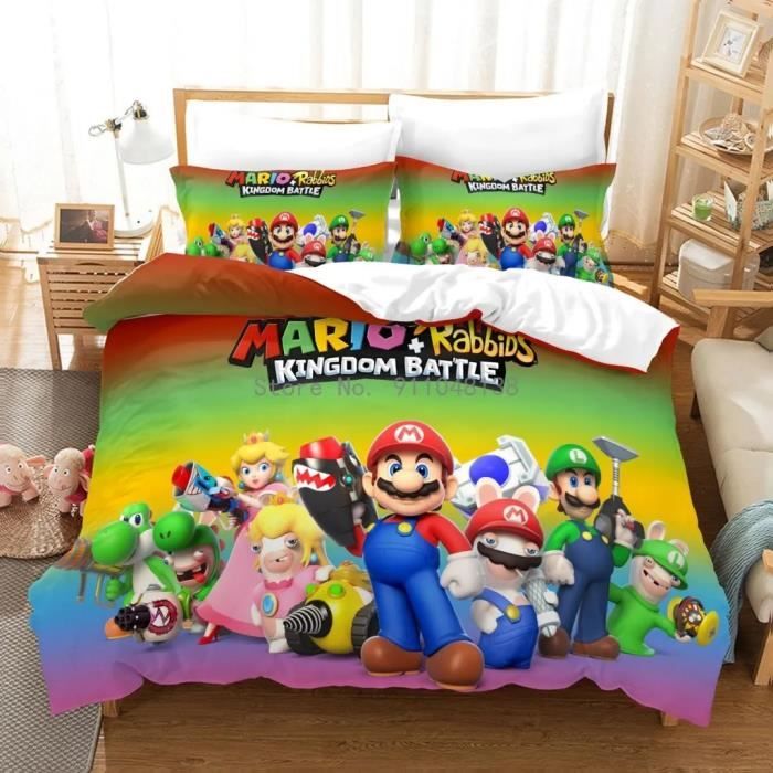 Verser2 - Reine AU (3PC) - Ensemble de literie Super Mario imprimé en ...