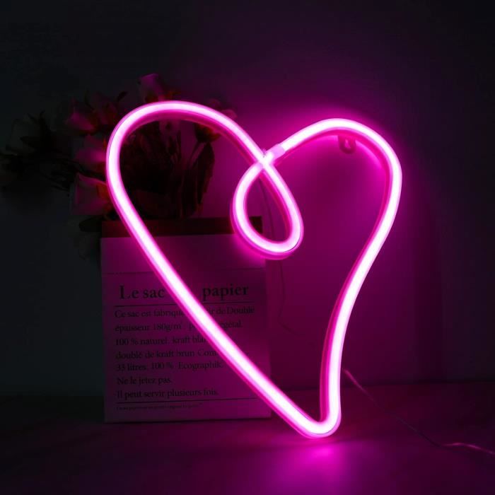 Heart Néon Signs Signes Led Néon Light Signe Décoration Murale ...