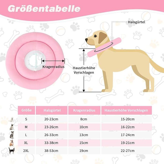 Collerette pour Chien et Chat - Collier Réglable Doux et Confortable ...