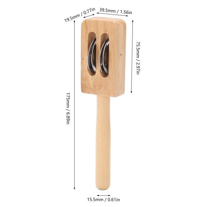 LEX Jingle Stick Shaker Jingle Stick en bois Mini taille respectueux de ...