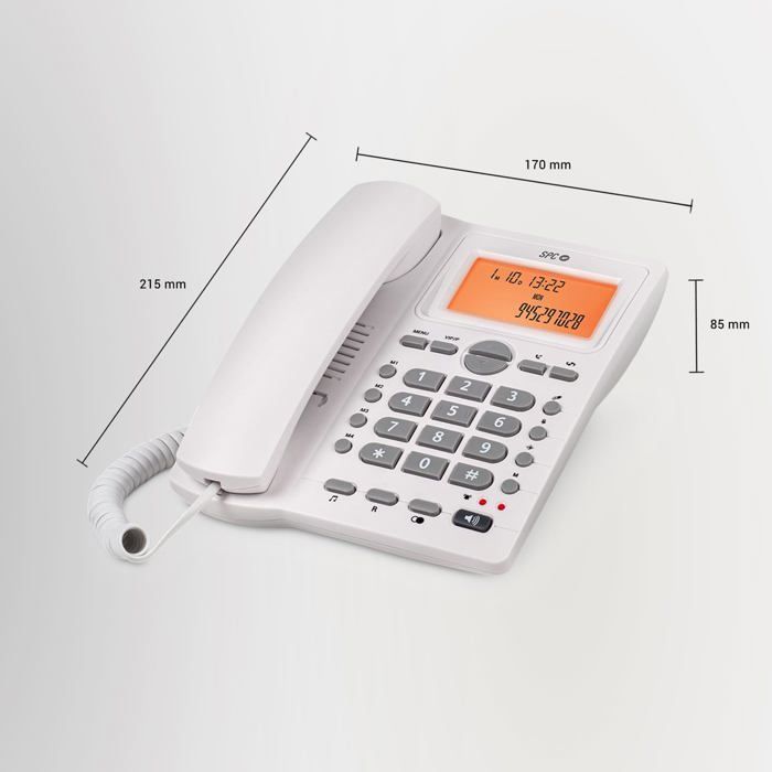 Téléphone fixe filaire - FEBEST - Écran clair - 4 mémoires directes ...