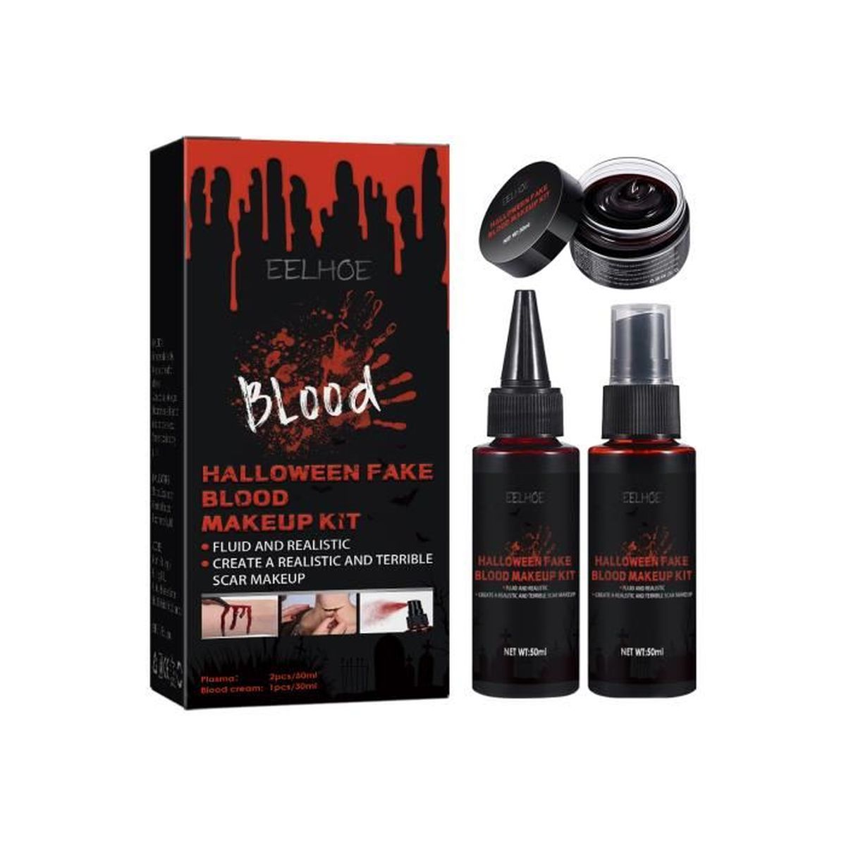 Halloween Fake Blood Makeup, Fake Blood Spray Dripping Blood , Washable ...