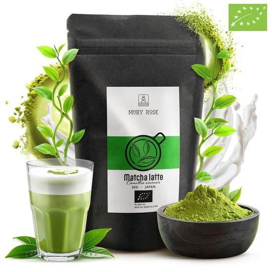 Matcha Latte BIO Mary Rose Mélange Prêt à l’Emploi avec Sucre de Coco ...