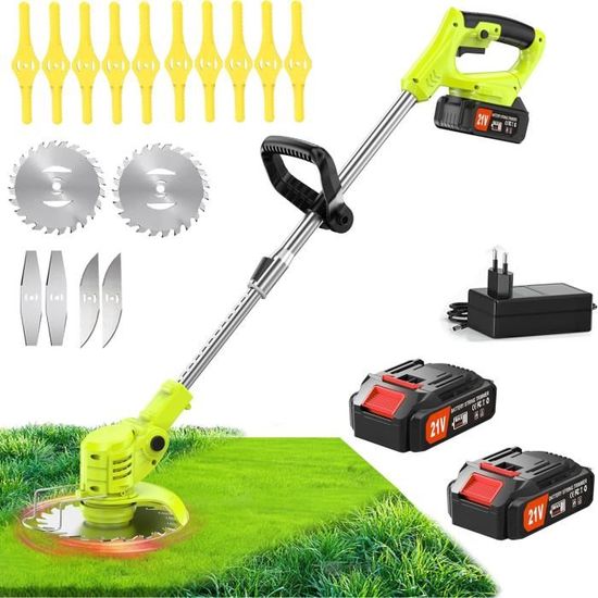 Wrneaoch 21V Coupe Bordure sans Fil avec Batterie - Jaune-vert - Cdiscount Jardin