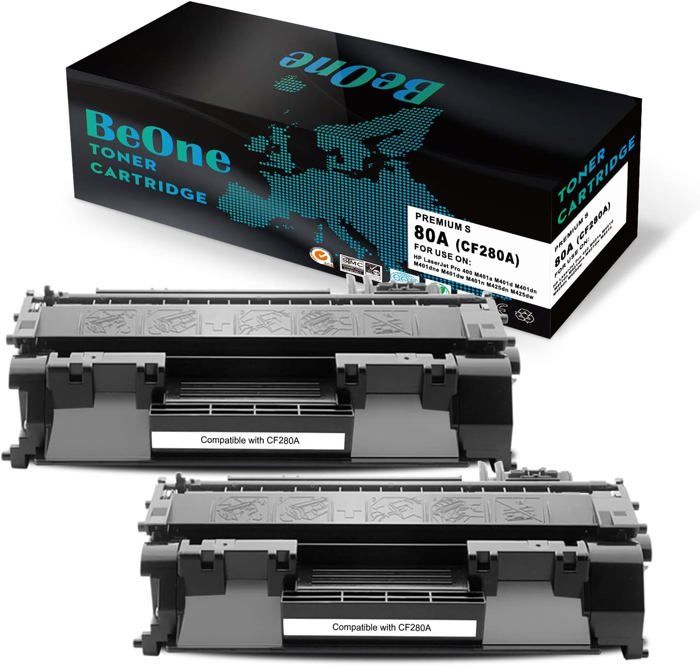 2X 80A CF280A 80X CF280X Cartouches de Toner Compatibles pour HP ...