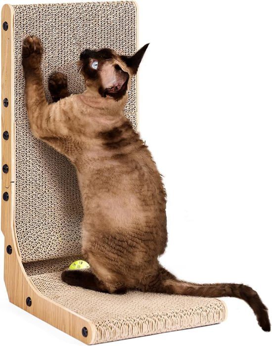 Griffoir Pour Chat En Forme De L De 48Cm De Haut, Planche Grattoir Chat ...