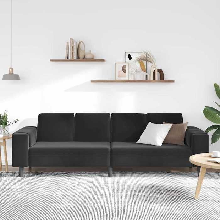 Canapés-set JILI, Moderne Jeu de sofas Noir Velours JJ546 - Cdiscount ...