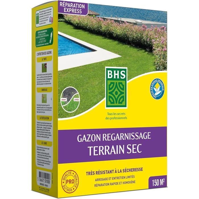 Grts3 3Kg 150 M² Gazon Regarnissage Terrain Sec Gazon Plus Résistant Et ...