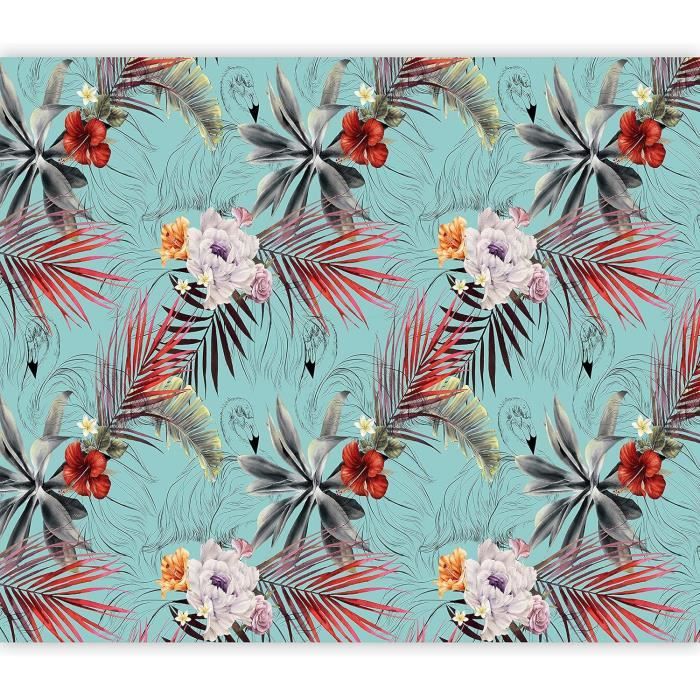 Papier Peint Adhésif Flamant 98X70 Cm Mural Décoration Feuille ...