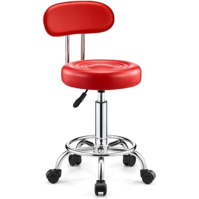 WEYE-Tabouret pivotant à roulettes Excellent Tabouret Roulant Rouge ...