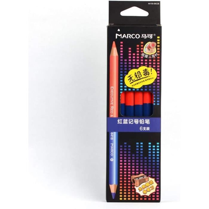 Rouge et Bleu Double Tête Crayons De Couleur Épais Triangulaire Tige ...