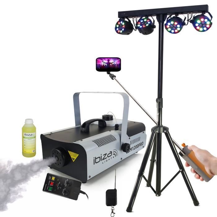 Pack Pied Lumière Portique DJ BOOST-LIGHT70 4 Projecteurs - Machine ...