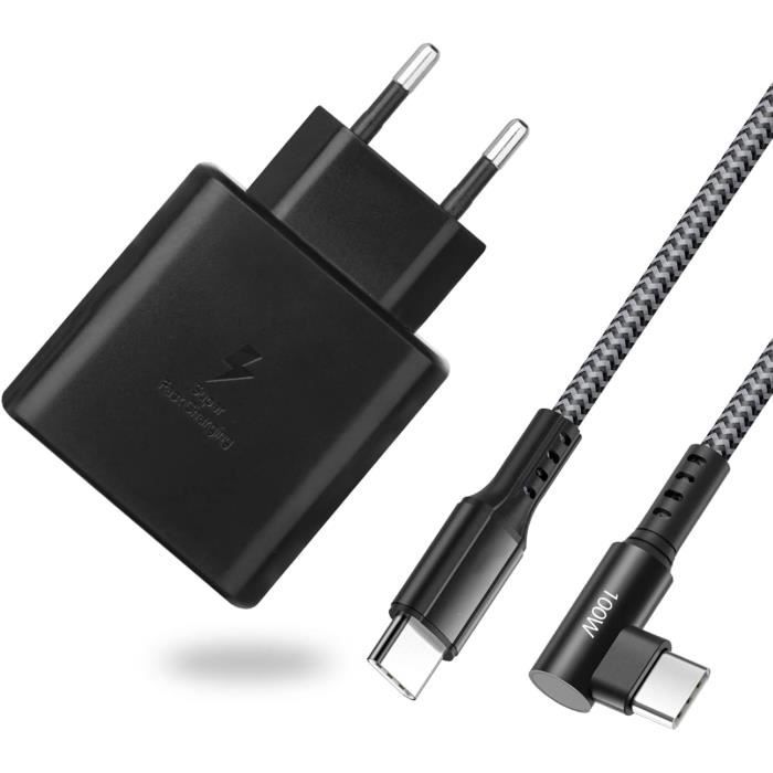 Chargeur 45W Ultra Rapide + Cable 2M Nylon Compatible Avec Samsung S24 ...