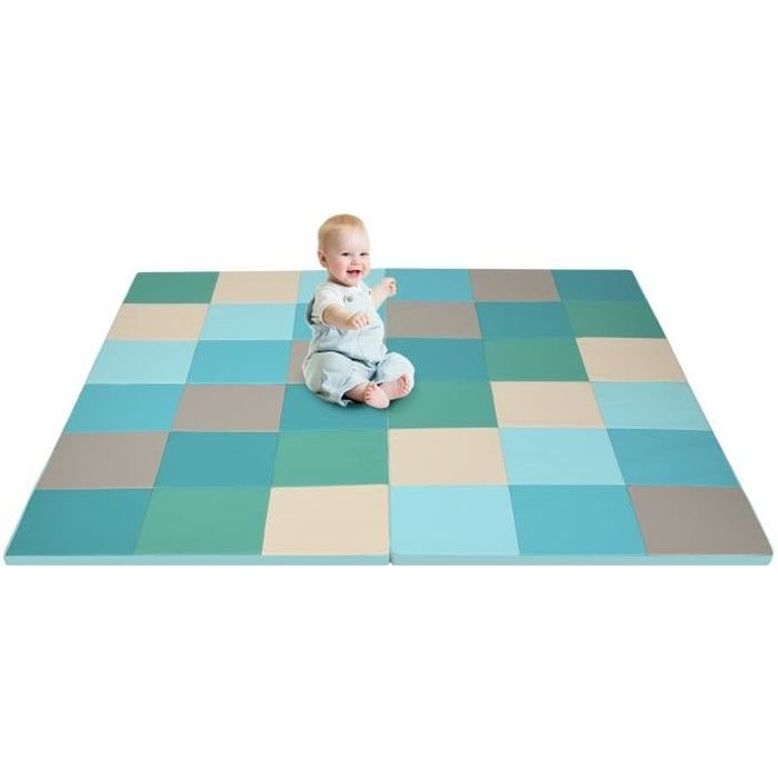 COSTWAY Tapis de Sol Puzzles Pliable en Mousse Double Face en 2 ...