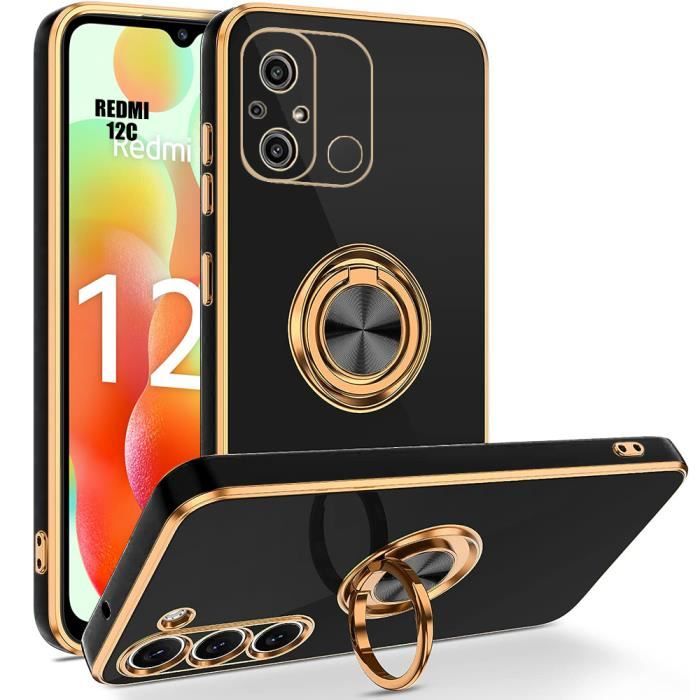Coque pour Xiaomi Redmi 12C et 11A - TPU - Antichoc - Anneau Support ...