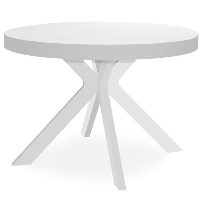 Table ronde extensible Myriade Blanc - Cdiscount Maison