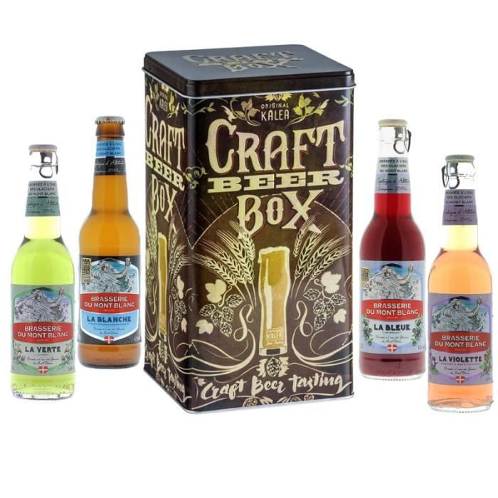 Coffret bieres mont blanc 4*33cl avec boite metal - La cave Cdiscount