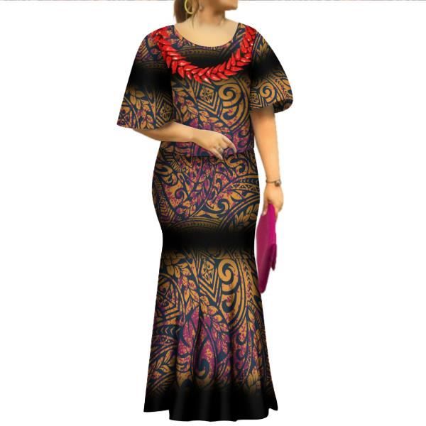 Robe,Robe longue en forme de queue de poisson, deux pièces, haut à ...