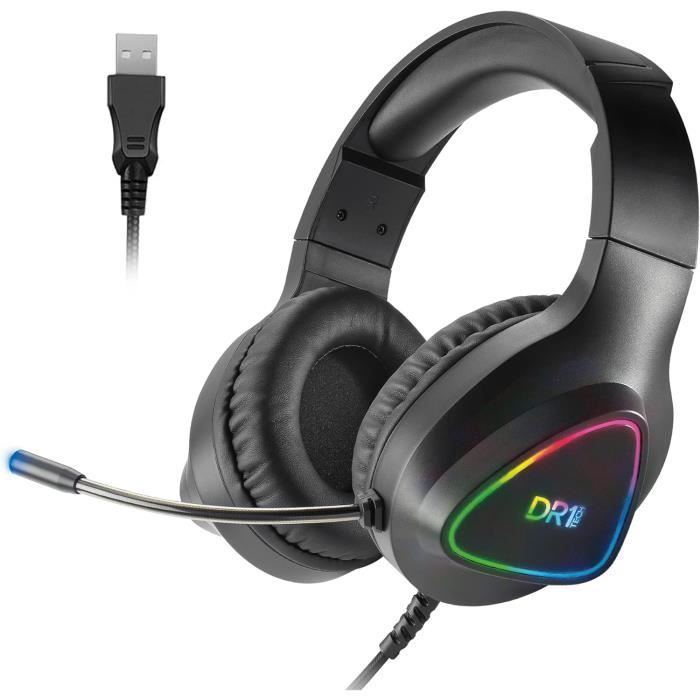 Grayeagle+ Casque Professionnel Gamer Led Rgb Pour Pc Avec Câble Usb Et ...