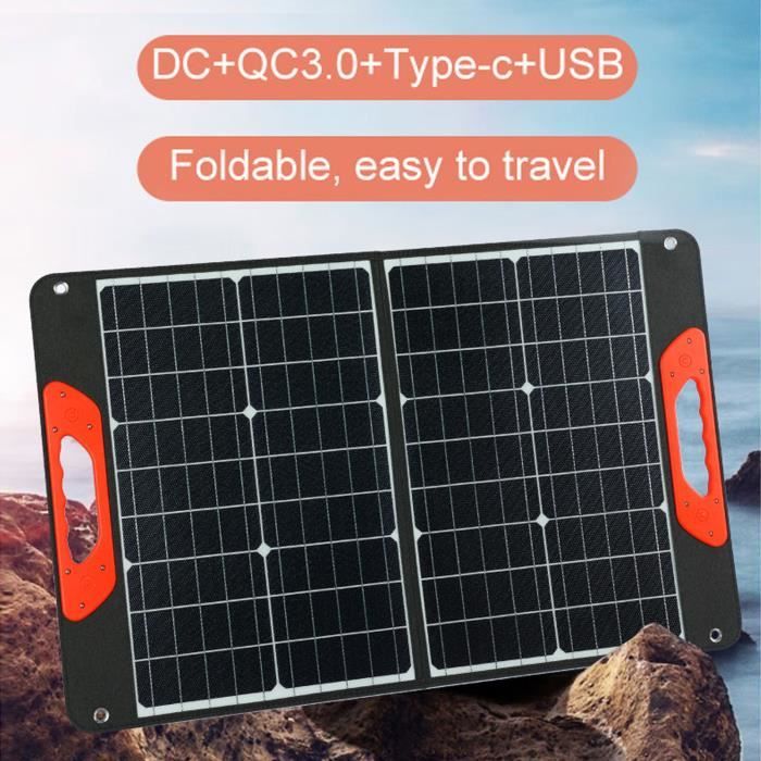 Panneau solaire portatif Panneau solaire portable pliable 60W 18V boîtier de panneau solaire en ...