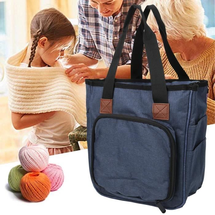 RUI Sac à tricoter Sac de rangement à tricoter en tissu Oxford fil ...