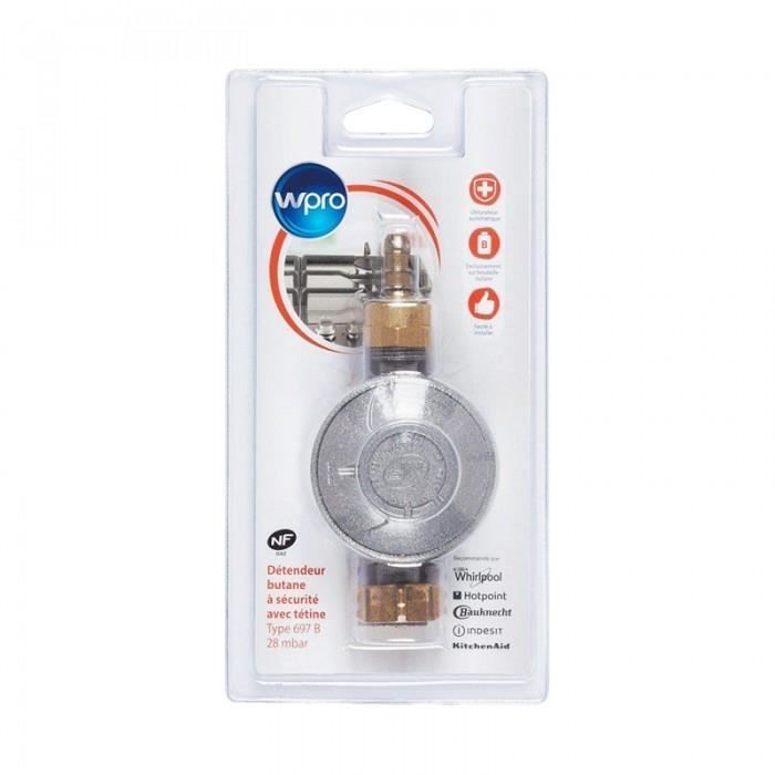 Détendeur gaz butane à sécurité avec tétine - WHIRLPOOL - Type 697B ...