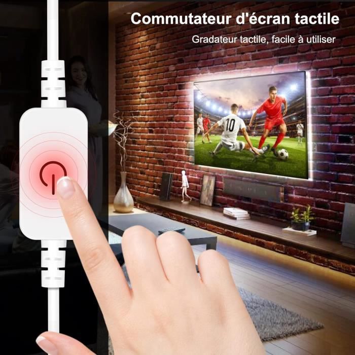 Ruban Led Cob Usb 2m 320led Blanc Froid Bande Led 5v Avec Gradateur
