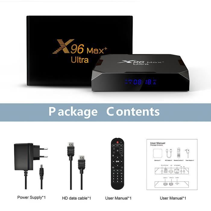Boitier iptv X96MAX Ultra Android 11.0 STB 4+64G Amlogic S905X4 Quad ...