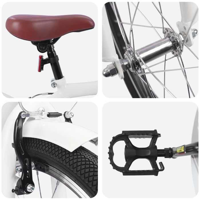 Vélo pour Enfants 24 Pouces pour les 8-12 ans - vidaXL - acier - blanc ...