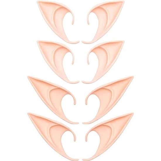 4 Paires Oreille Elfe Femme en Latex, Oreilles Elfe de Fée Cosplay ...