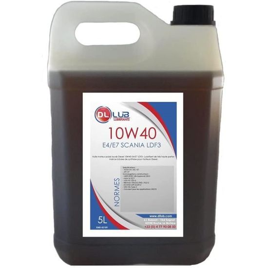 Huile moteur poids lourd 10W40 E4-E7 SCANIA LDF3-5 litres[835 ...