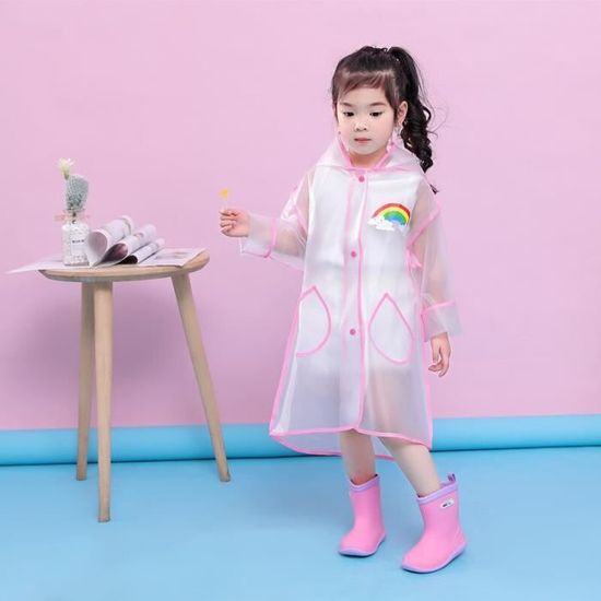 Trench,Poncho long et transparent pour enfants, imperméable, joli, pour ...