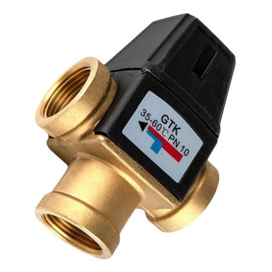 Vanne Mélangeuse Thermostatique - UNBRANDED - DN20 - Laiton Chromé - 3 Voies - Solaire ...