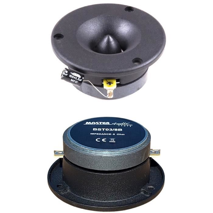 2 TWEETER MASTER AUDIO BST03/8B noir 175 watts rms 350 watts max 9,7 cm ...