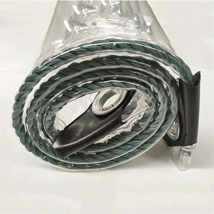 Bâche Transparente Extérieur avec Oeillets, 420g-m² Bâche en Plastique PVC Bâche Imperméable ...