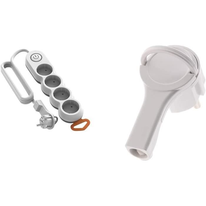 Bloc multiprise & Zenitech Fiche mâle 2P+T 16A extra plate Blanc.[G978 ...