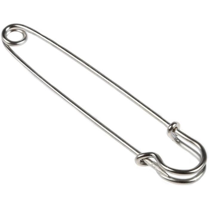 Lot de 10 grandes épingles à nourrice en métal de 10 cm, assez grandes ...