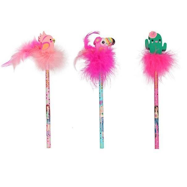 Crayon à papier avec plume et gomme Topmodel - Cdiscount Beaux-Arts et ...