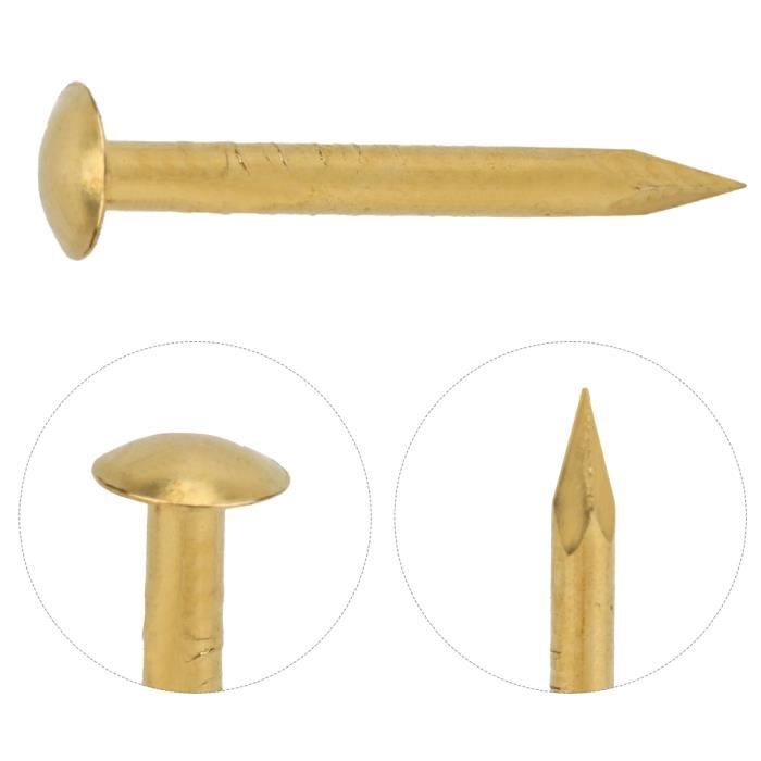 HURRISE 100Pcs Clou à tête ronde Laiton foncé Vintage DIY Craft ...