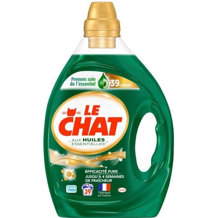 LE CHAT Lessive liquide huiles essentielles 39 lavages - bidon de 1,95L ...