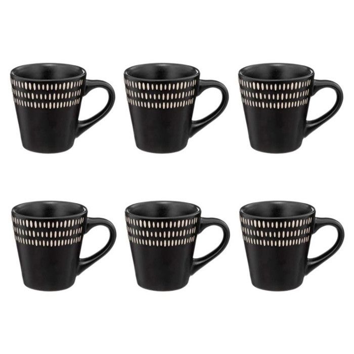 Tasses à Café Paris Prix Ethnikaa Lot De 6 8cl Faïence Noir
